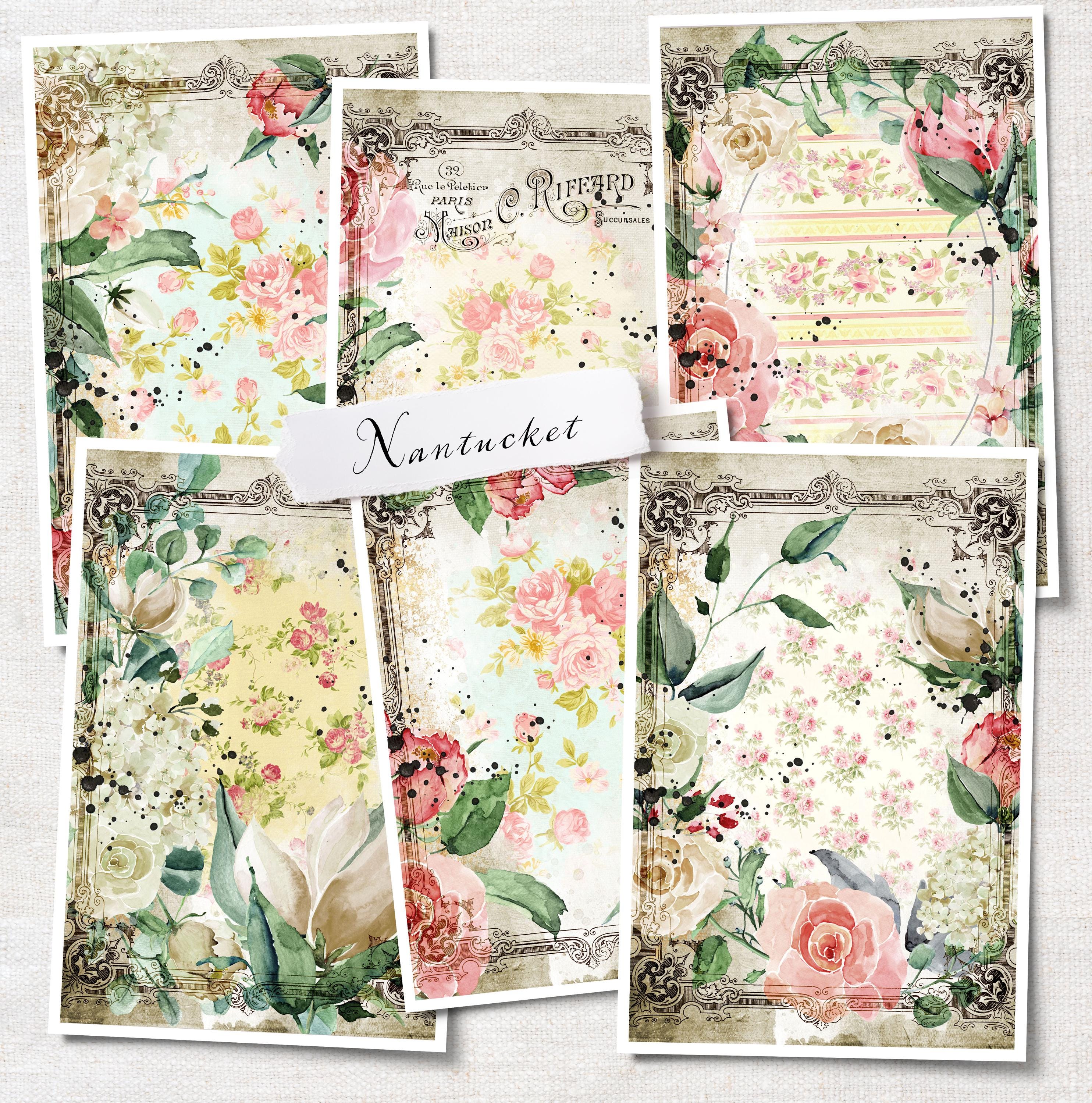 NANTUCKET Briar ORIGINAL Digital Collage Sheet Collection of 6, Journal ...