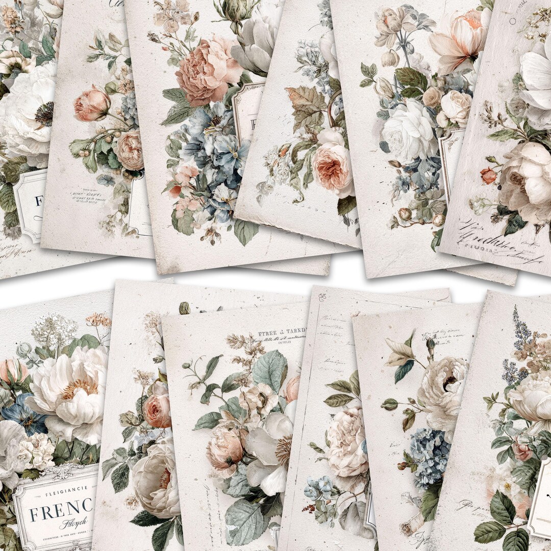Antique Papeterie Scrapbook Paper: French Market Collection (digital ...