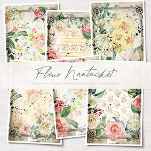NANTUCKET Briar ORIGINAL Digital Collage Sheet Collection of 6, Journal ...