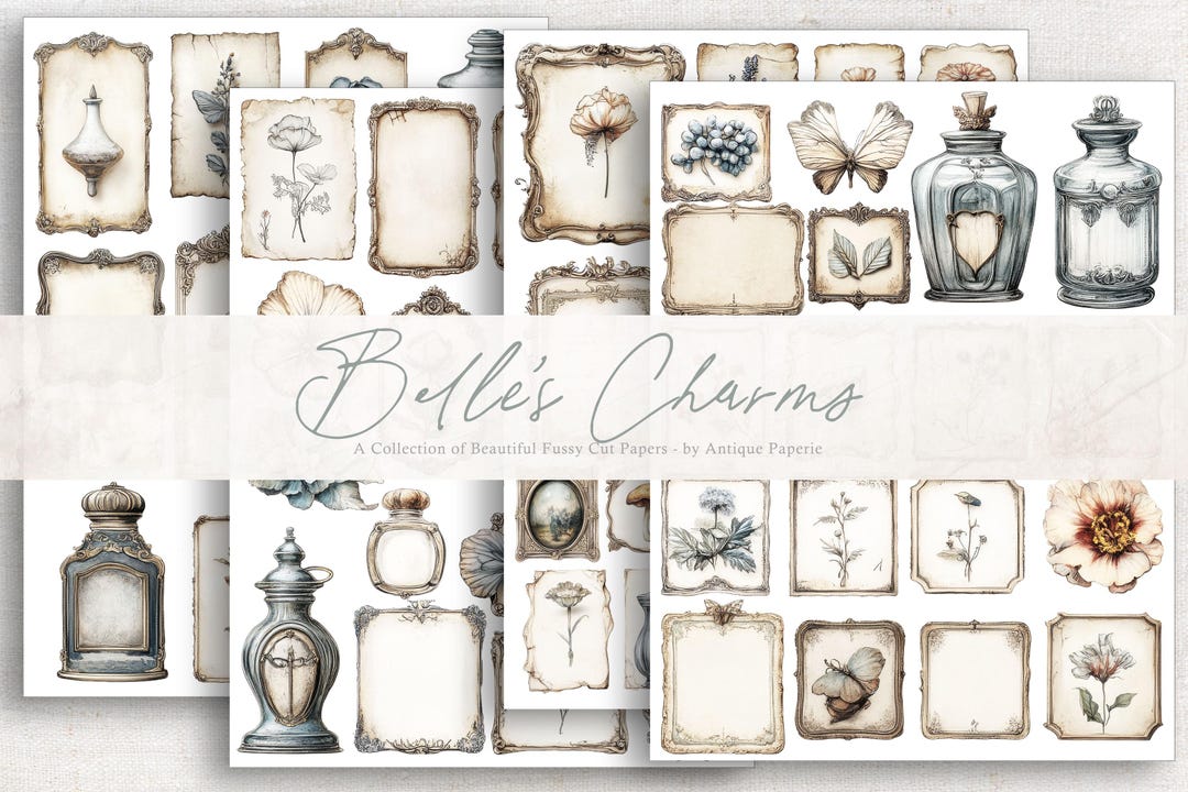 Belle's Castle Charms: Ephemera, Labels, Tags (digital Collage Sheets ...