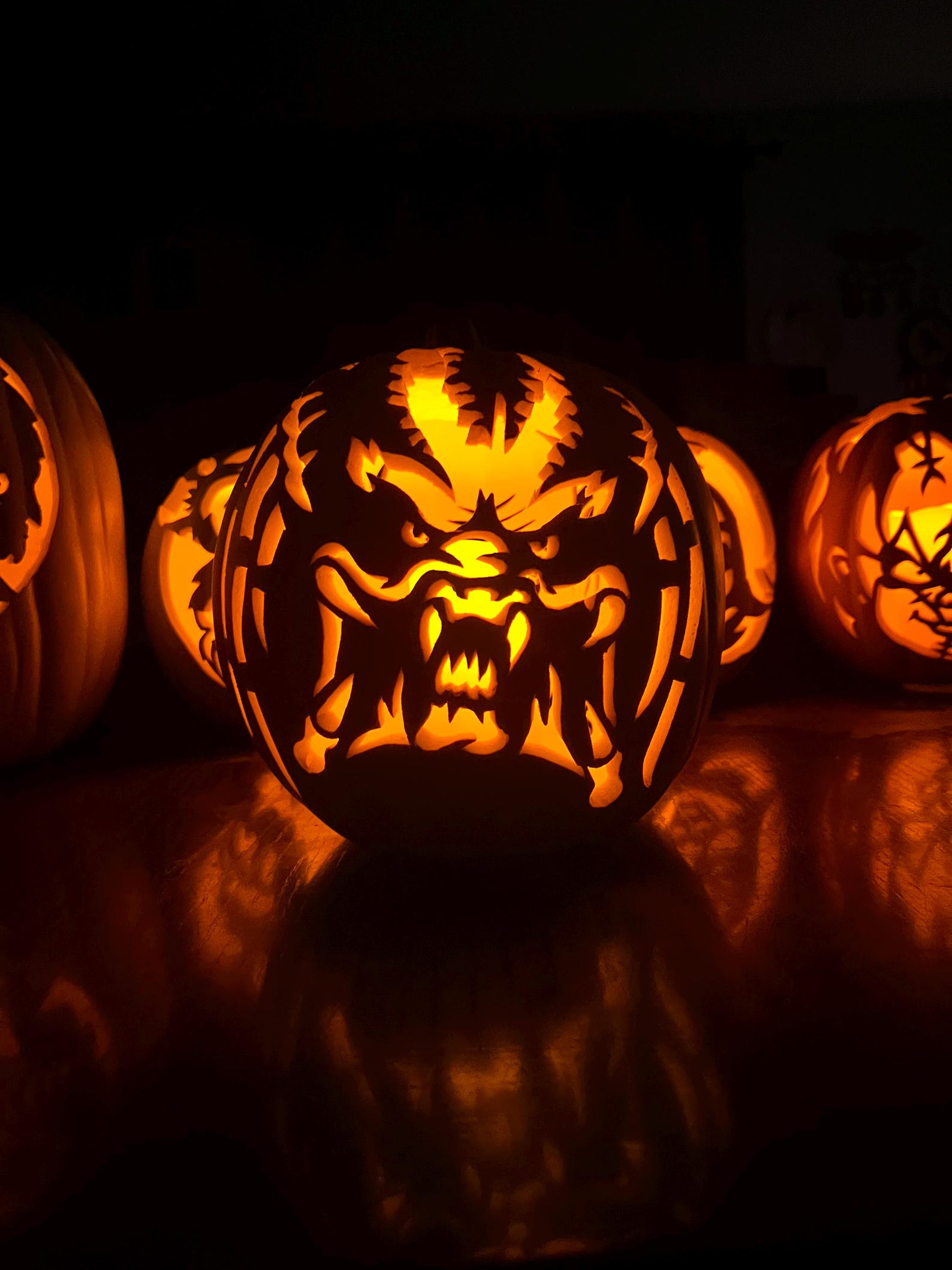 Alien Vs Predator Lighted Faux Pumpkin: Reusable Halloween Decor - Etsy