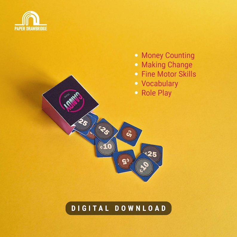 DIY 3D Paper Candy Shop Model | Educational Money Counting Math Toy - Etsy