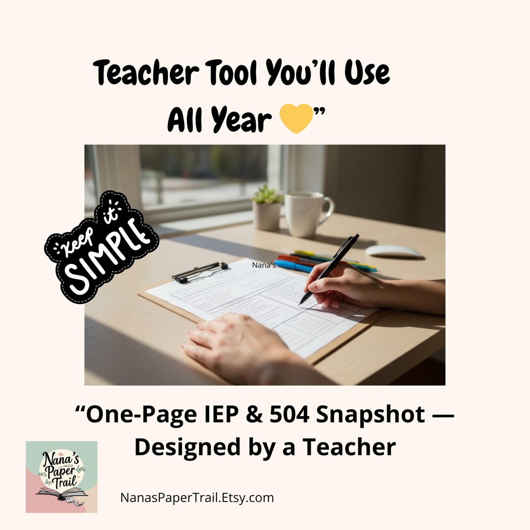 IEP 504 Snapshot | Teacher Data Tracker (fillable PDF) Apple and ...