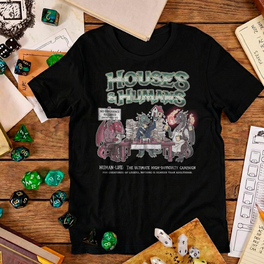 Houses and Humans T-shirt, Men Geek Parody, Gamer Boyfriend Gift, Funny ...