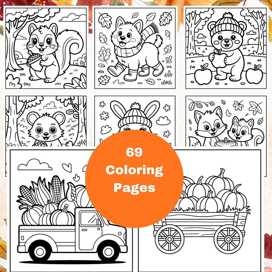 Fall Coloring Book, Fall Coloring Pages, Fall Coloring Sheets, Autumn ...