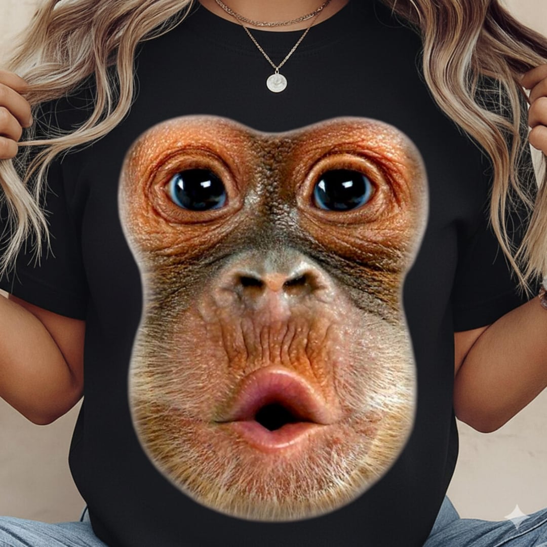 Monkey Stomach Funny Meme Cool Trending PNG | Funny Shocked Monkey Face ...