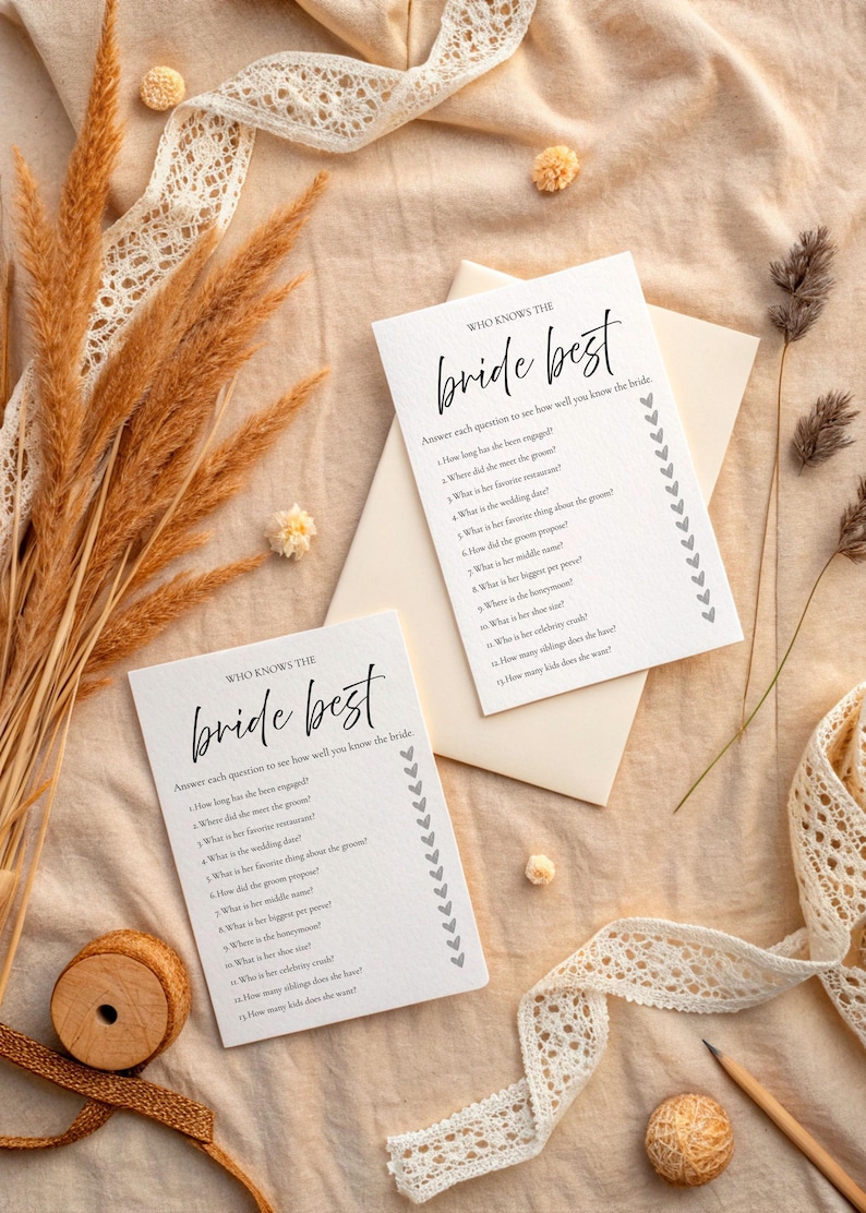 Bridal Shower Trivia Game, Who Knows the Couple Best (canva Editable) - Etsy