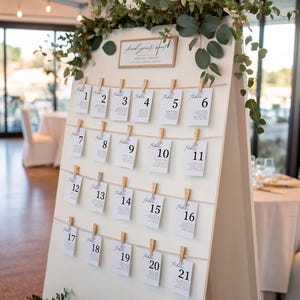 Modern Script Wedding Seating Chart Template, Wedding Table Numbers ...