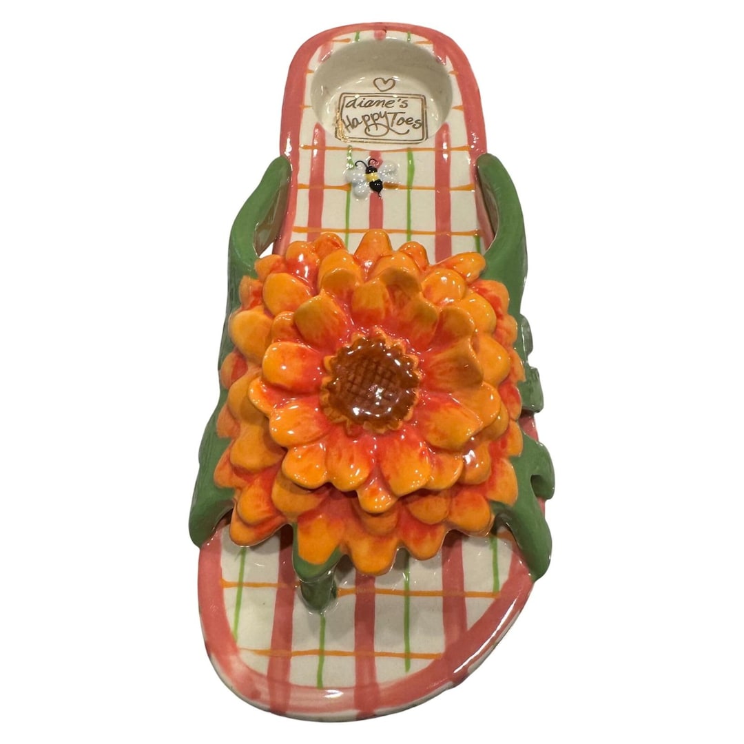 Diane's Happy Toes Darling Daisy Ceramic Tealight Candle Holder 2004 - Etsy