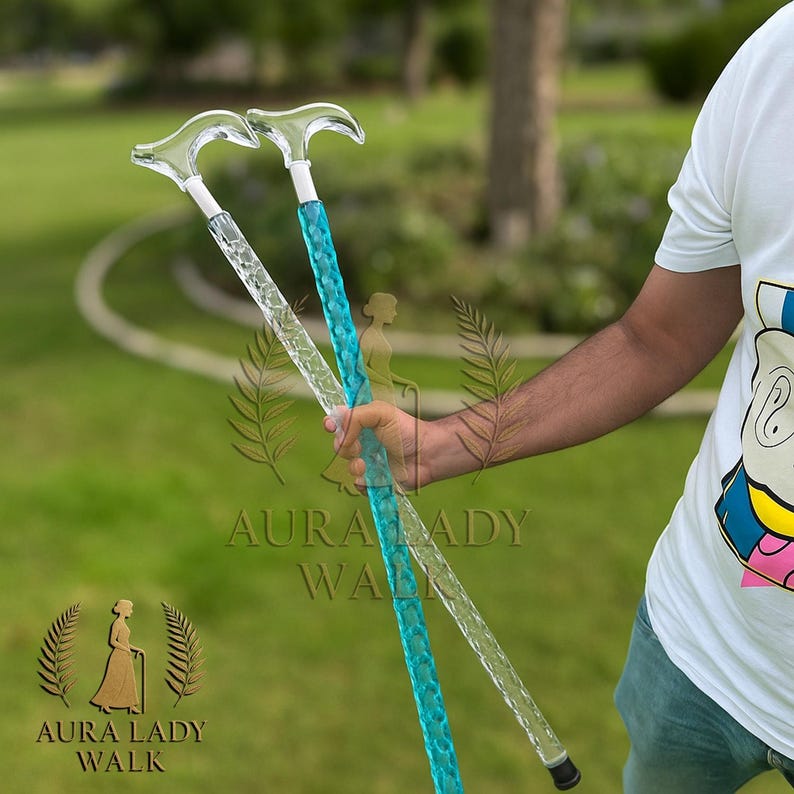 Canes and Walking White Acrylic Stick Stylish Unisex Designer Cane - Etsy