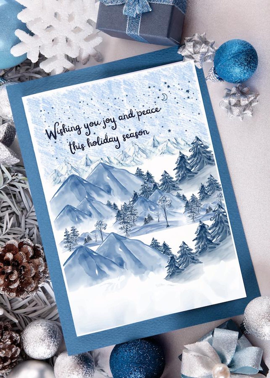 Winter Holiday Watercolor Card Printable Christmas Gift Greeting ...