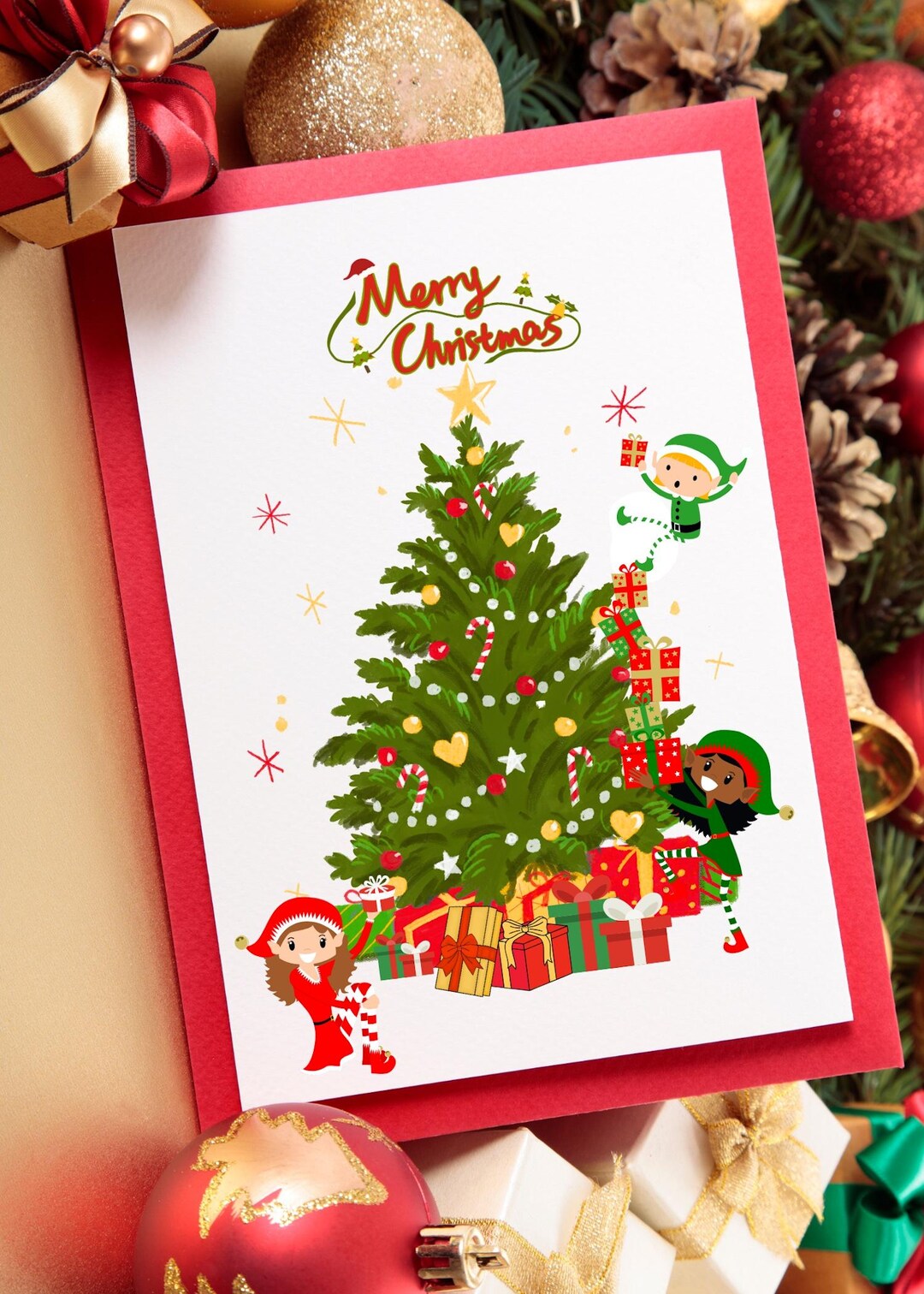 Elf Funny Christmas Digital Card Printable Holiday Greeting Instant ...