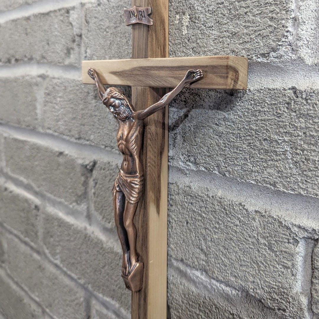 12 Inch Gumwood Crucifix | Copper Corpus | Handmade - Etsy