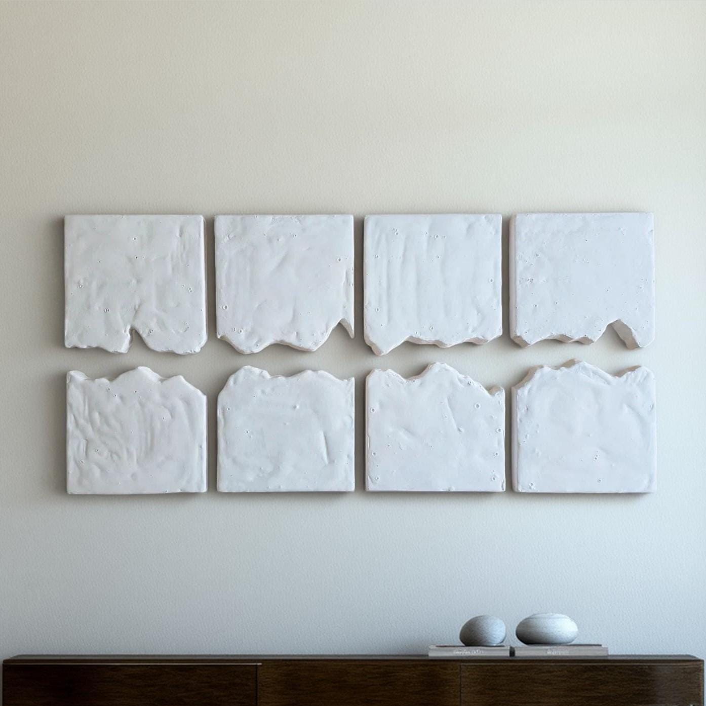 8 Piece Plaster Sculpture Set: Handmade Wabi Sabi Wall Art - Etsy