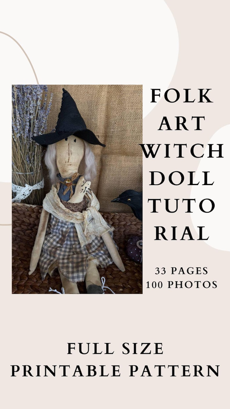 Primitive Folk Art Witch Doll Tutorial PDF Pattern - Etsy