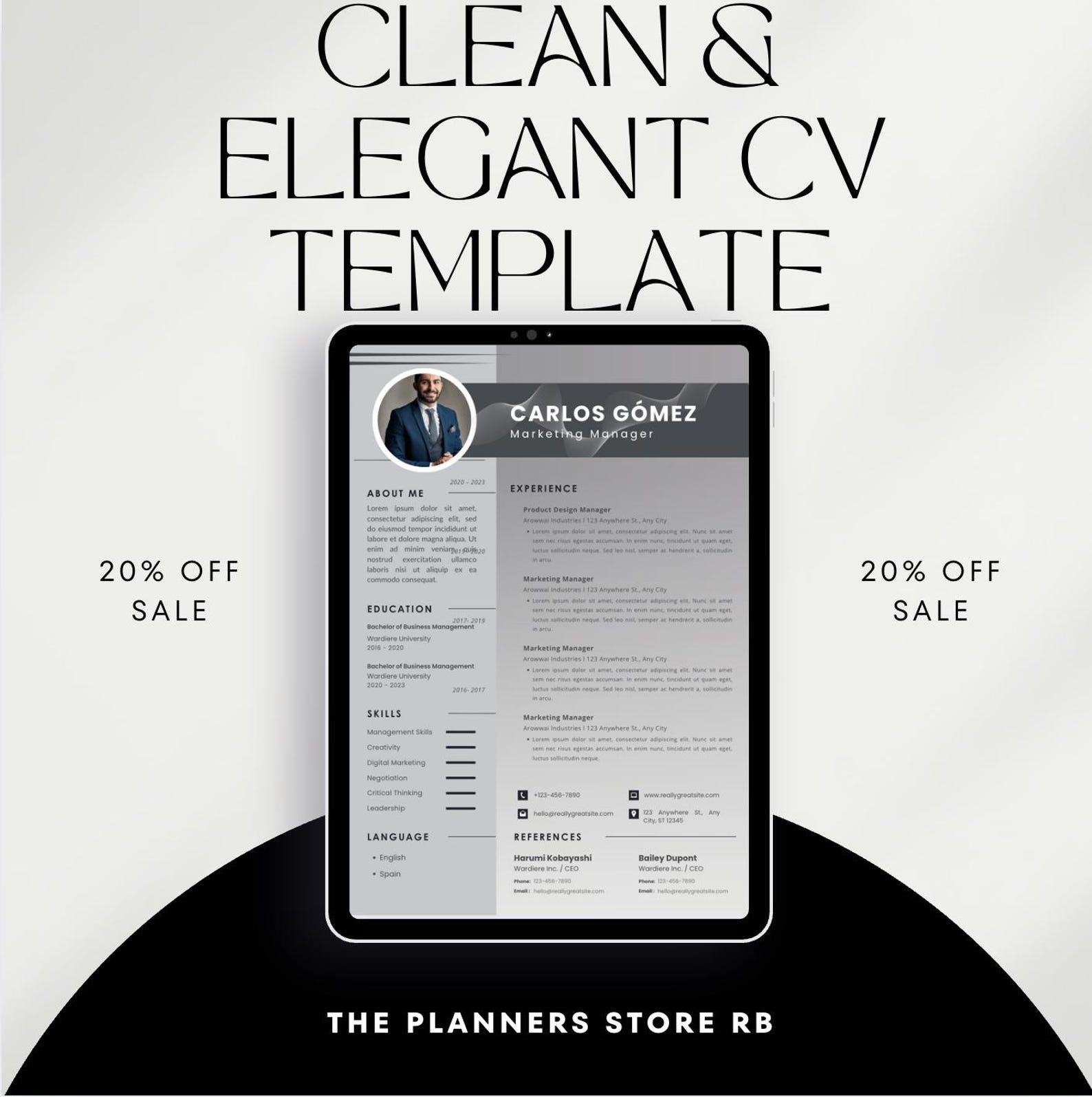 Minimalist Resume Template for Canva | Modern CV, One Page Curriculum ...