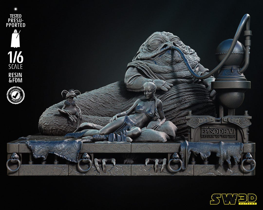 Jabba and Leia Diorama 3D Printed Statue – Star Wars - Etsy UK