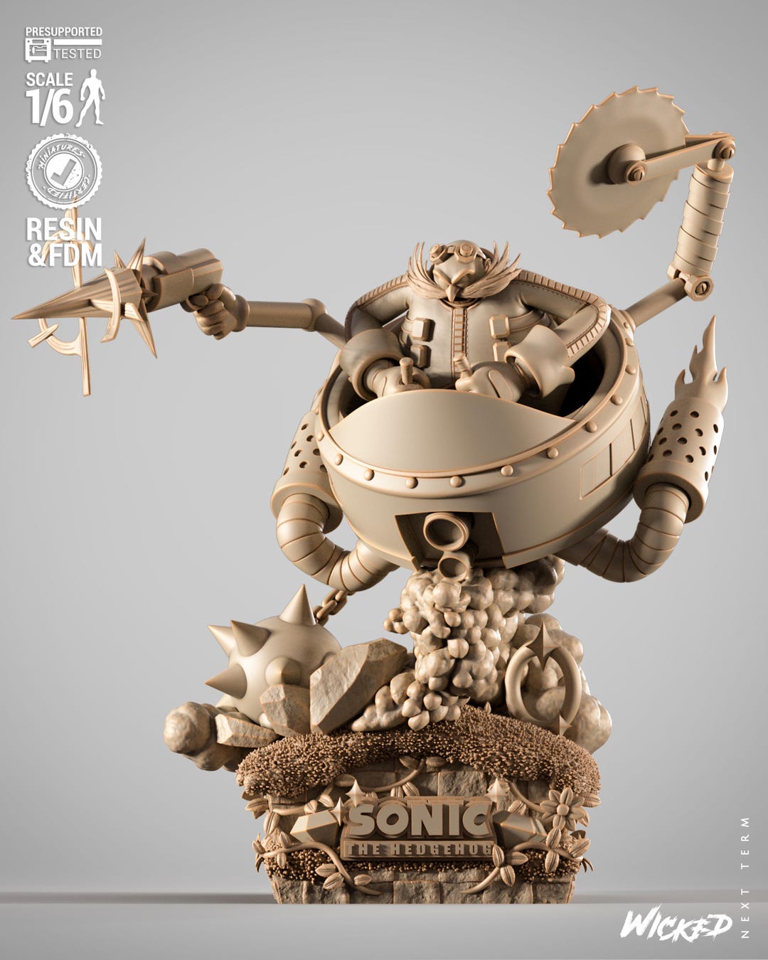 Dr. Eggman Eggmobile Sculpture 3D Printed Statue – Sonic the Hedgehog ...