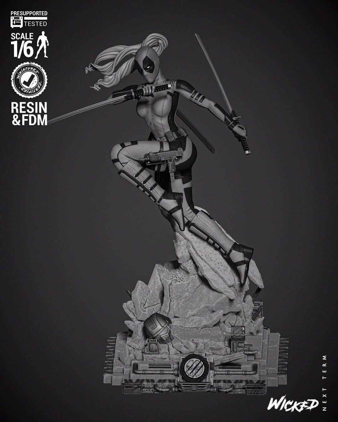 Lady Deadpool Sculpture 3D Printed Statue – Marvel Collectible - Etsy