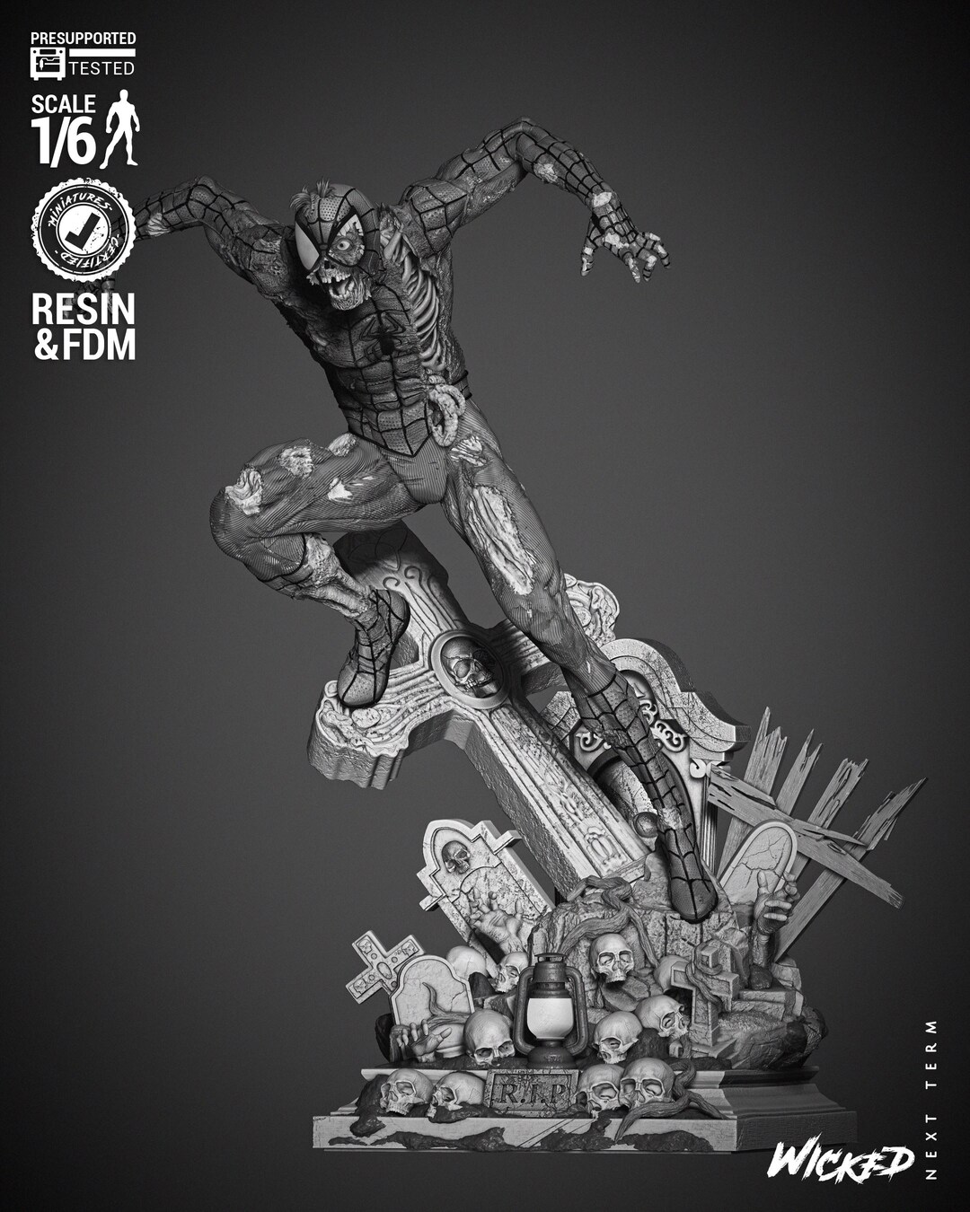 Spider-man Zombie Sculpture 3D Printed Statue – Marvel Zombies - Etsy