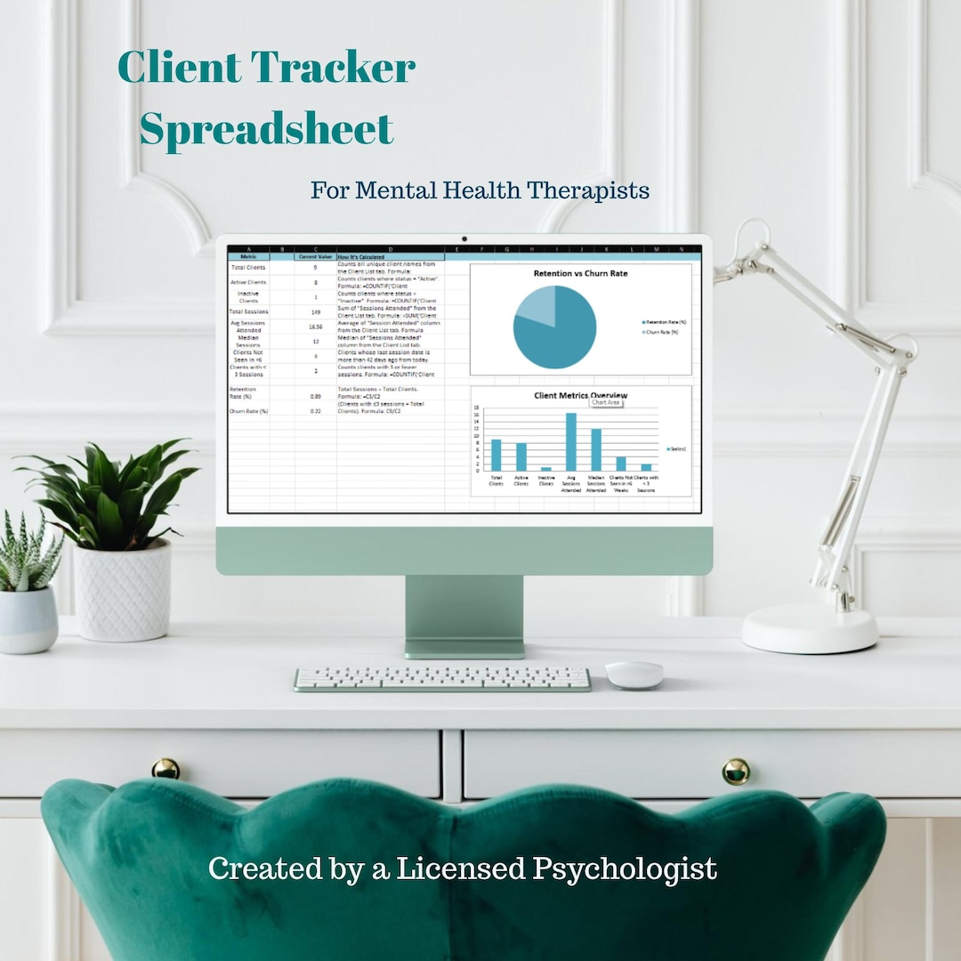 Therapist Client Tracker Solo Therapist - Etsy