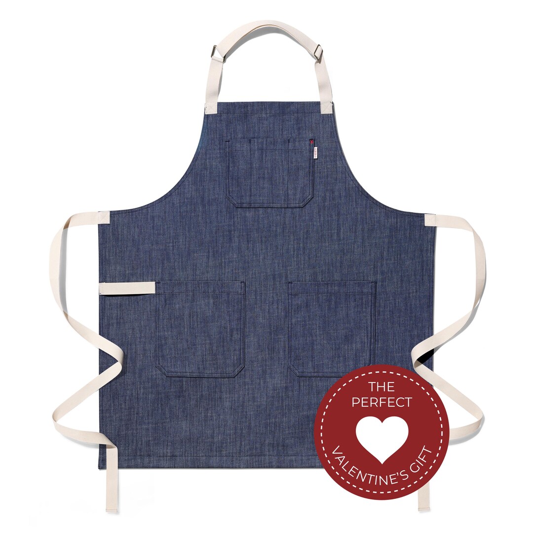 Denim Work Apron – Italian Denim, Made in Los Angeles - Etsy