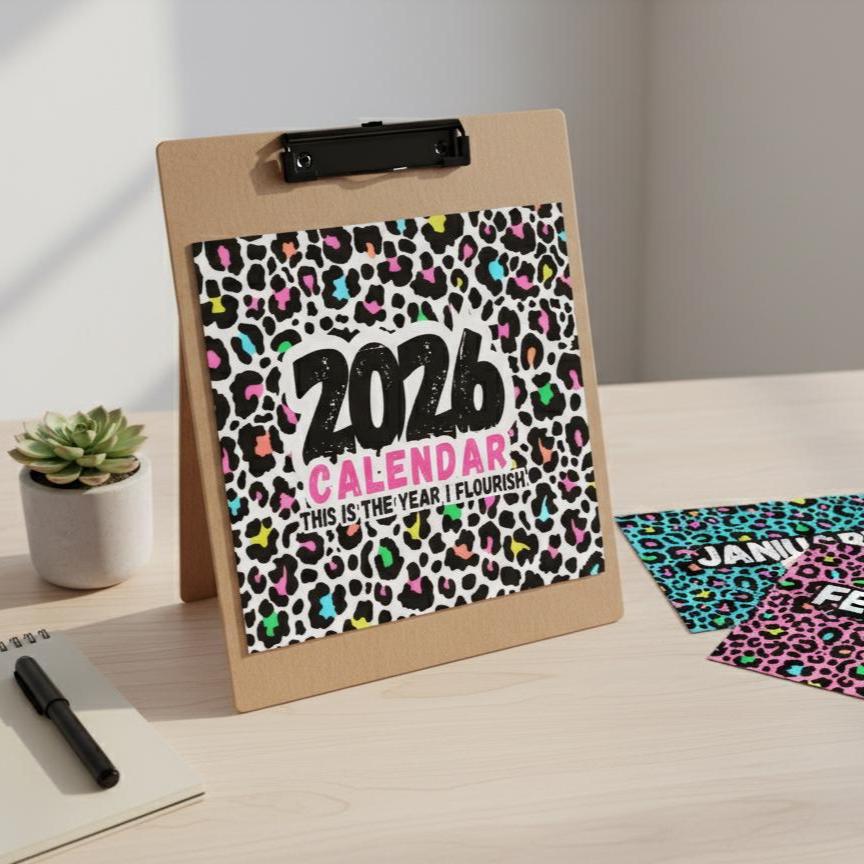 2026 Leopard Print Calendar A4 Printable Planner PDF JPG Digital ...