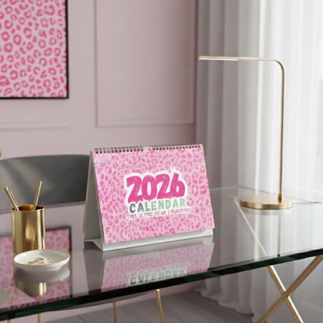 2026 Leopard Print Calendar A4 Printable Planner PDF JPG Digital ...