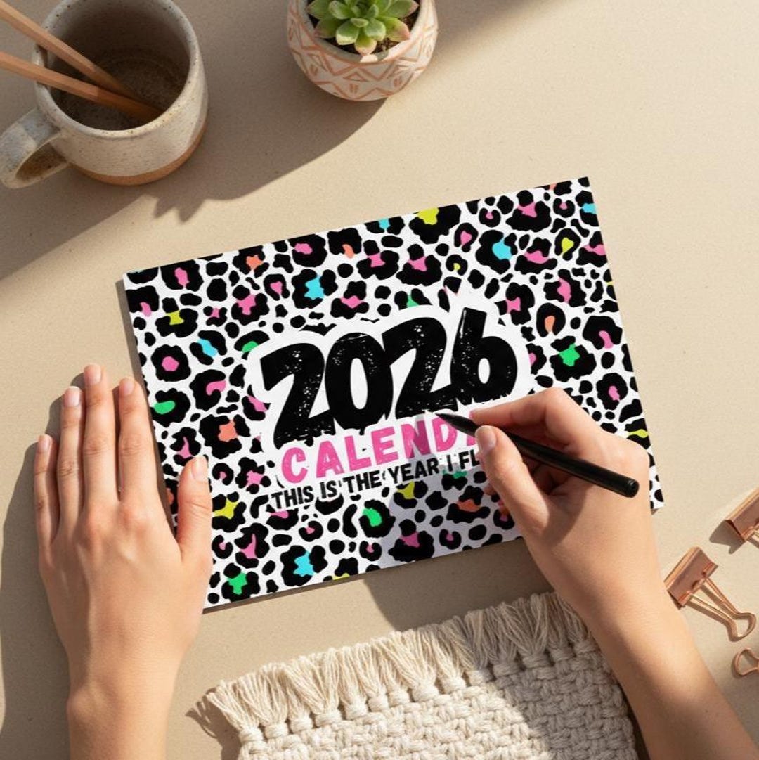 2026 Leopard Print Calendar A4 Printable Planner PDF JPG Digital ...