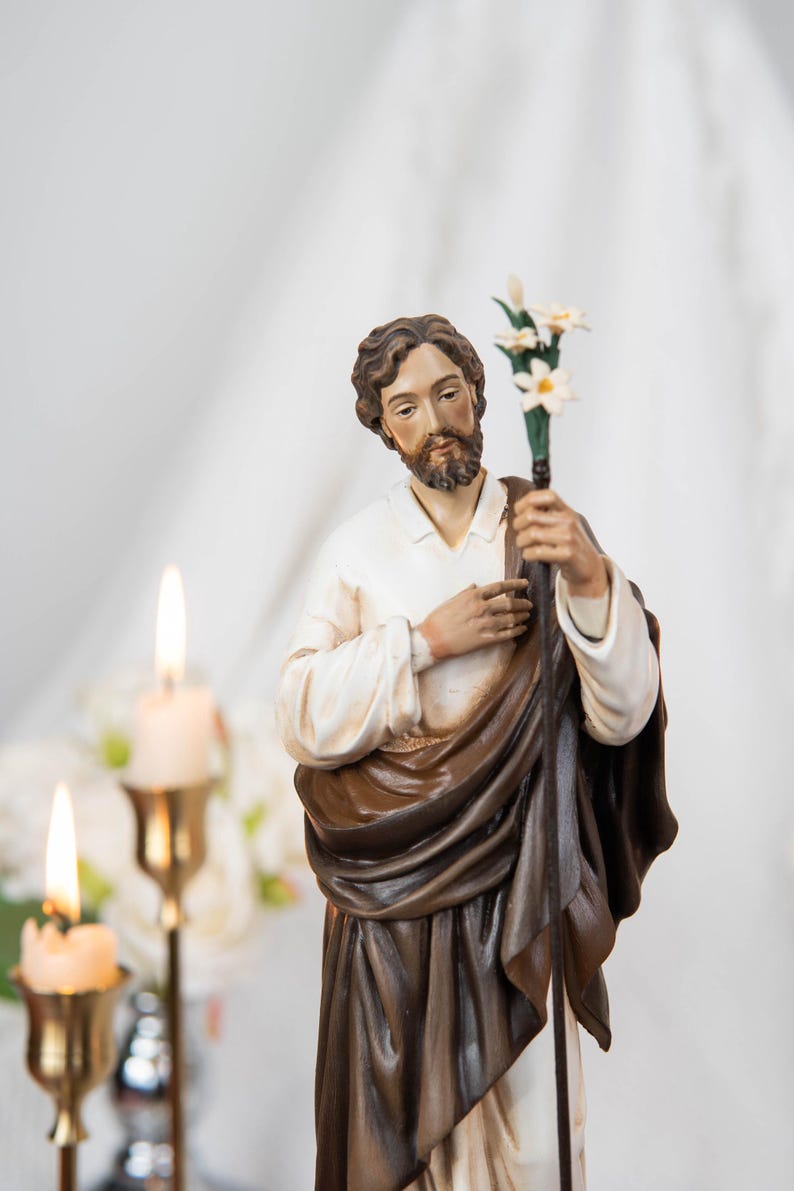 Saint Joseph Statue for Prayer Corner 9.8" - Catholic Home Decor ...