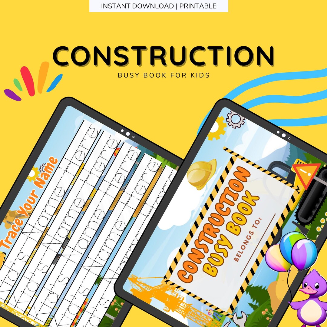 Construction Busy Book, Toddler Quiet Book, Preschool Learning Binder ...
