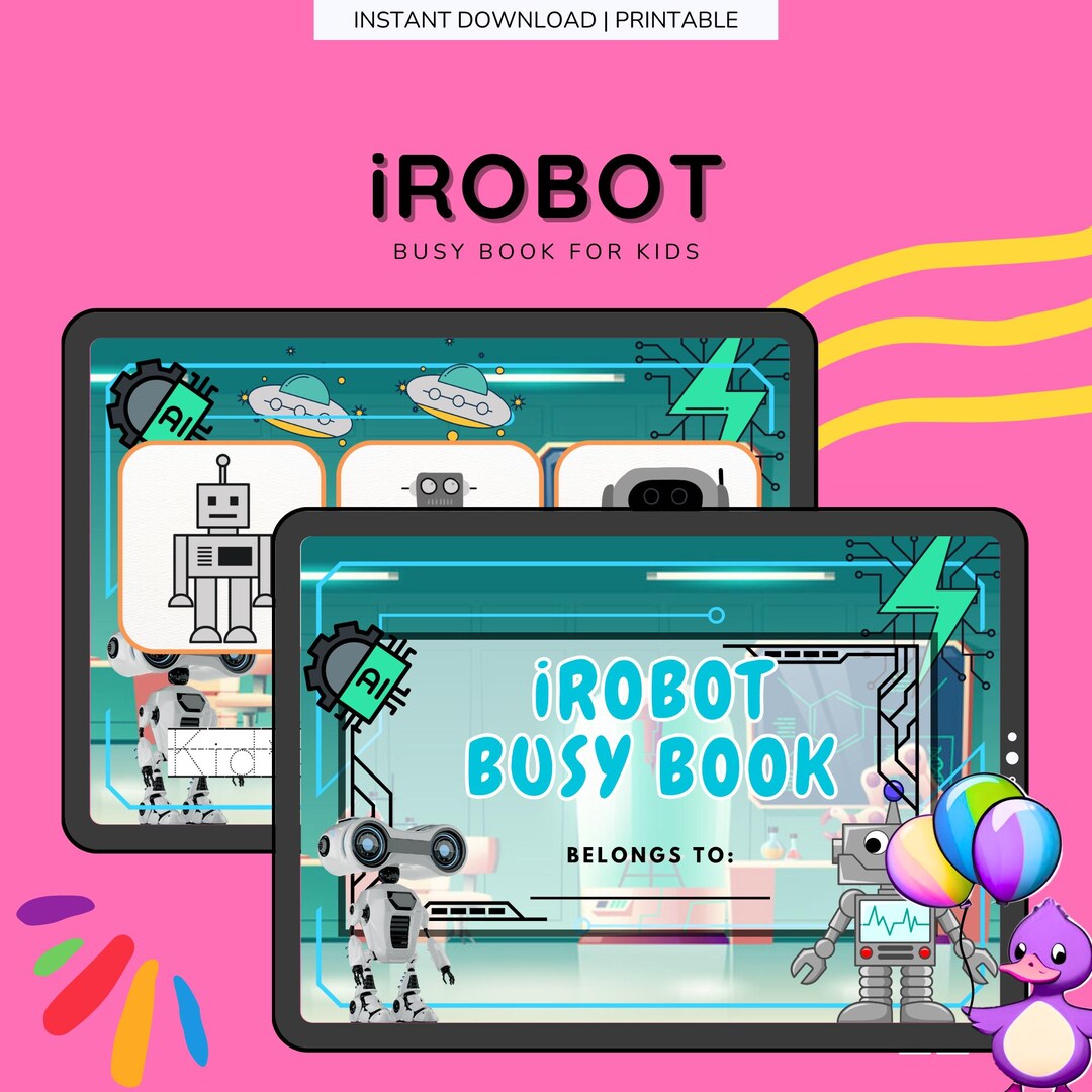 Robot Busy Book Printable, Montessori Learning Activities (PDF) - Etsy