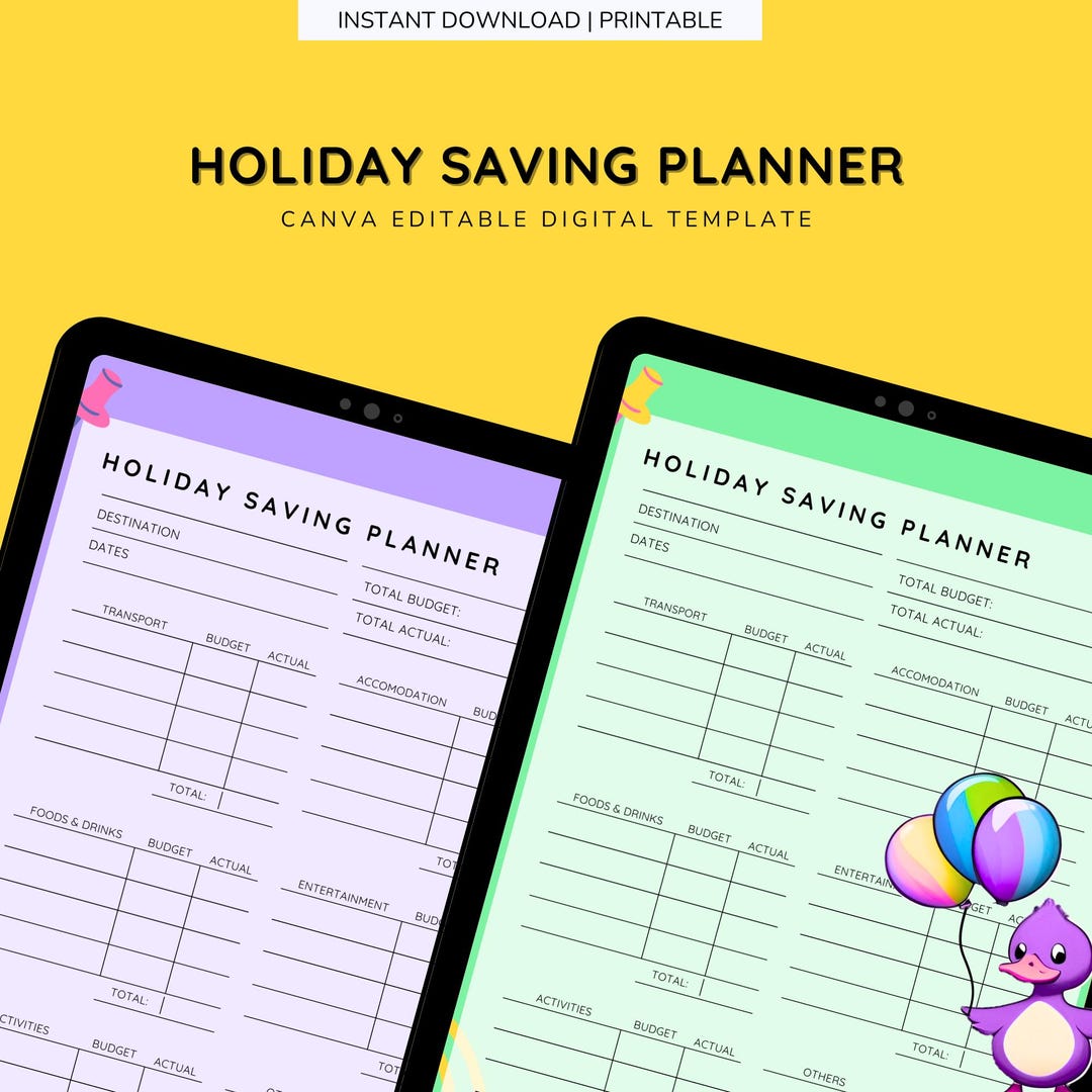 Holiday Saving Planner, Canva Editable Budget Template (PDF) - Etsy