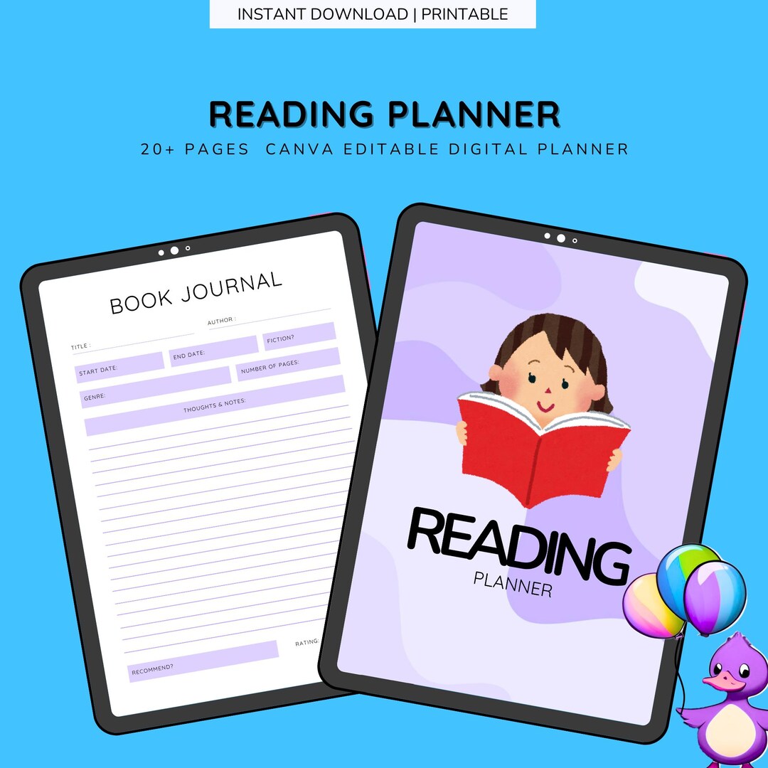 Reading Planner, 20+ Pages Book Journal and Tracker, Reading Log for ...