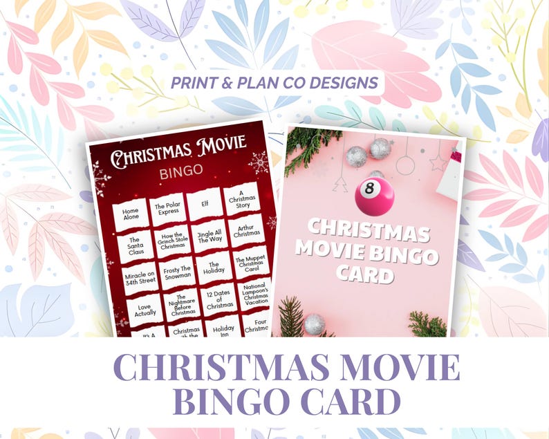 Christmas Movie Bingo Game: Printable Holiday Party Fun - Etsy