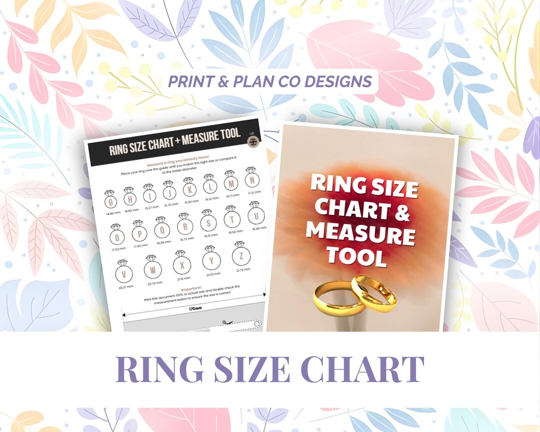 Ring Size Chart: Easy Printable Guide - US Sizes & Conversion - Etsy
