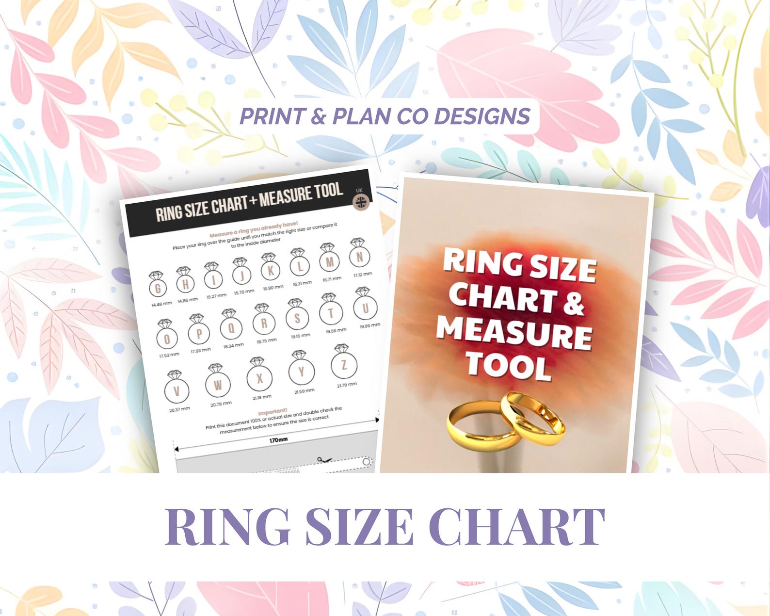 Ring Size Chart: Easy Printable Guide - US Sizes & Conversion - Etsy