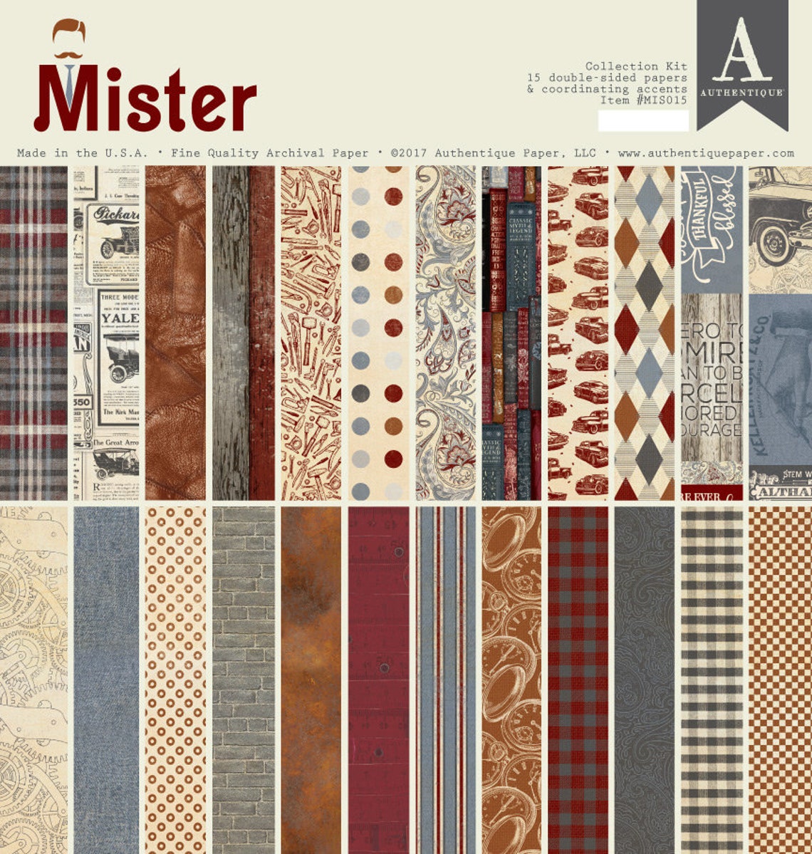 Authentique Paper Collection mister Collection Kit - Etsy