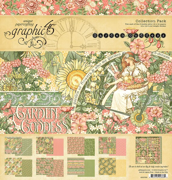 Graphic 45 garden Goddess 12x12 Paper Collection | Etsy