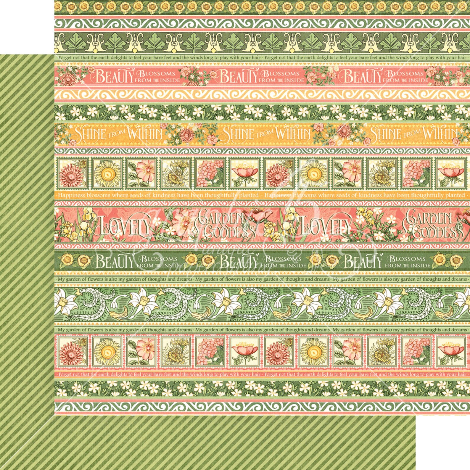 Graphic 45 garden Goddess 12x12 Paper Collection | Etsy