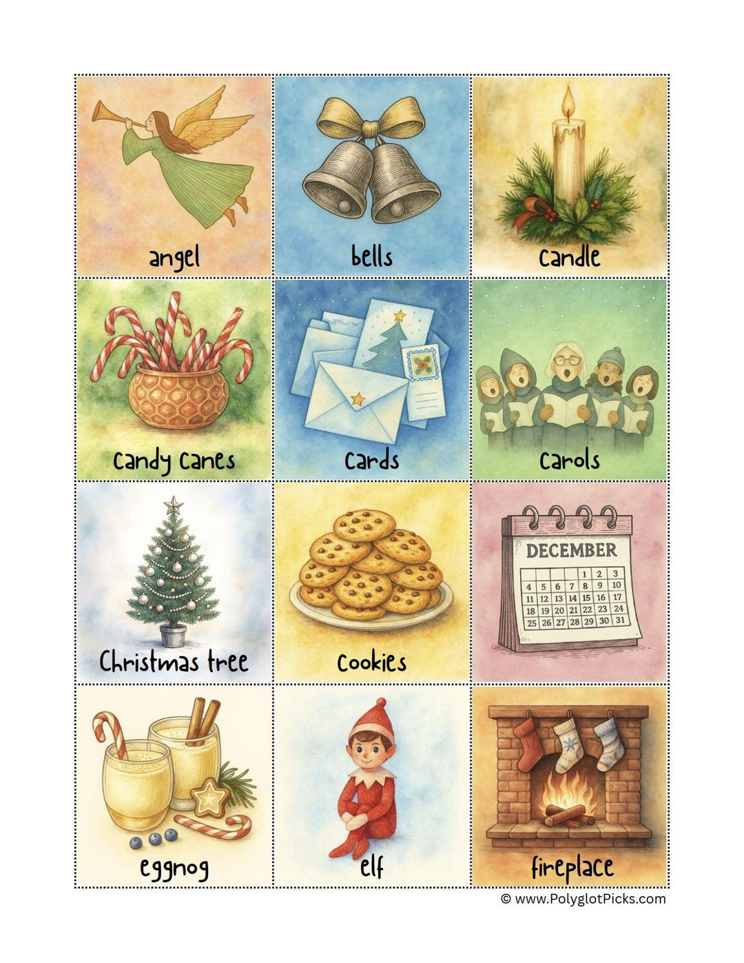 Christmas Memory Game • Printable Holiday Matching Cards (36 Cards) - Etsy