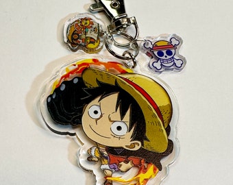 One Piece Luffy Straw Hat Metal Keychain - Etsy