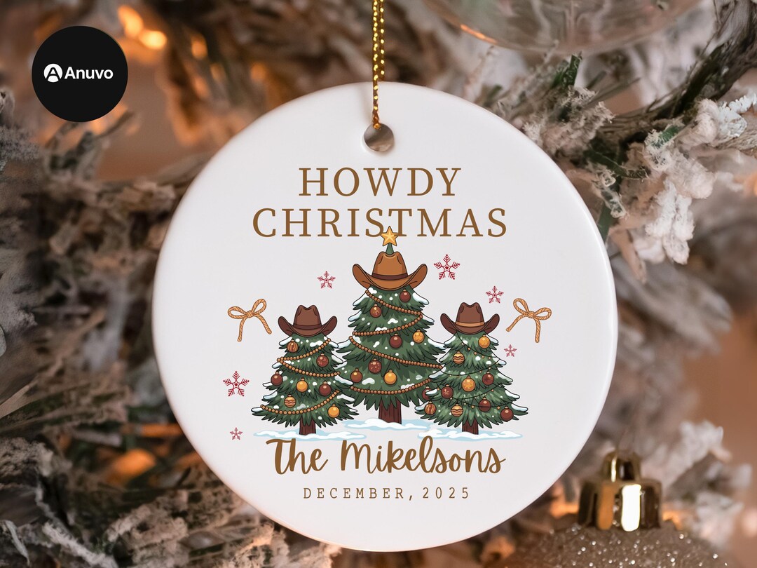 Howdy Christmas Ornament 2025, Western Family Ornament With Cowboy ...