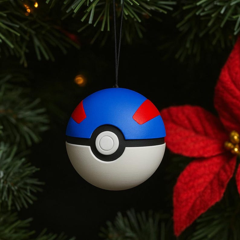 Mini Pokéball Christmas Ornaments Pack| 3D Printed Pokéball Tree ...