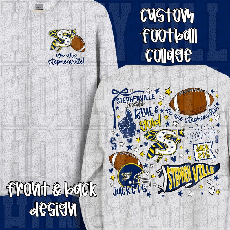 Custom Football Collage, School Spirit Design (digital Download) - Etsy