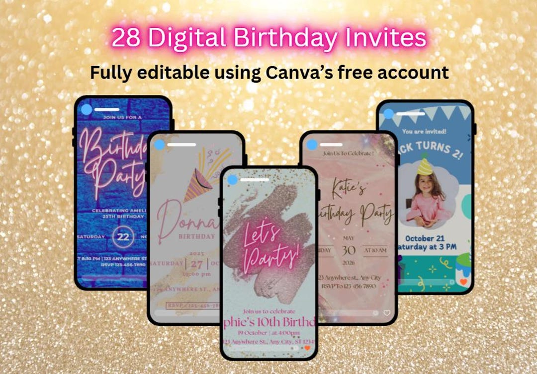 Mega Birthday Party Invitation Template Pack | 28 - Etsy