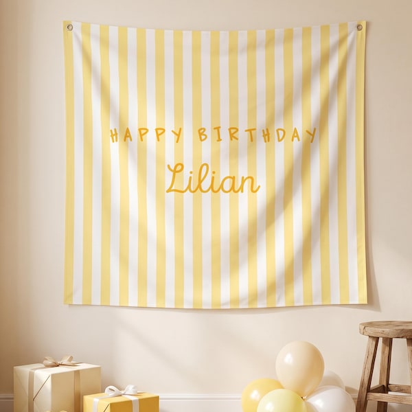 Stripe Birthday Banner - Etsy UK