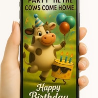 Animated Birthday E-card, Fun Digital Birthday Wishes (instant Download ...