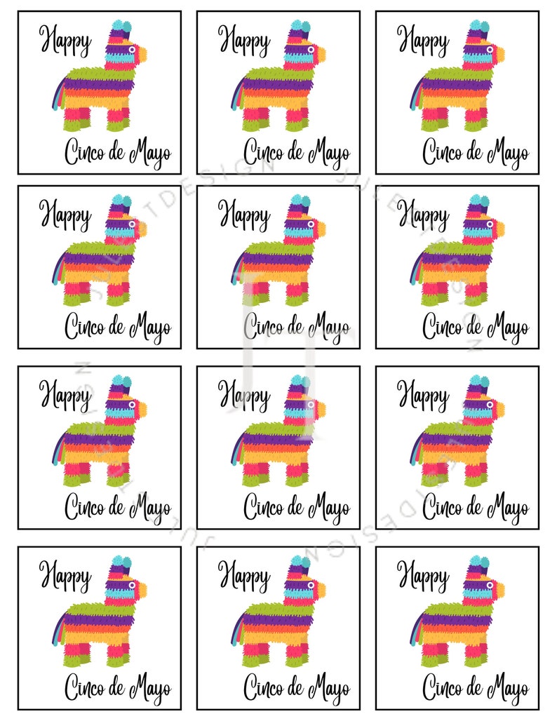 Cinco De Mayo Card, Happy Cinco De Mayo, Spanish Tag, Party Favor Tag ...
