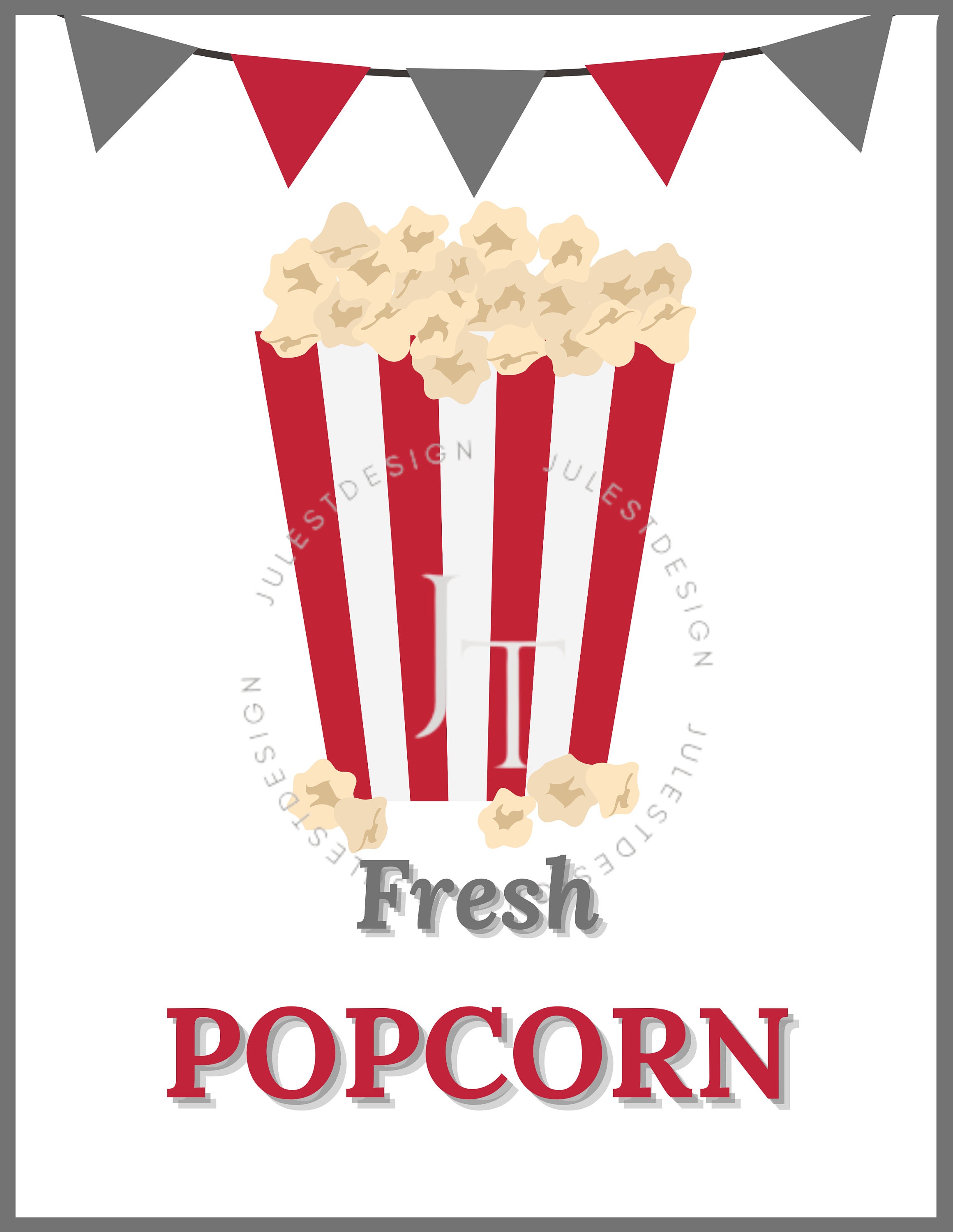 Movie Night Printable, Movie Party, Concession Banner Printable, 8.5 X ...